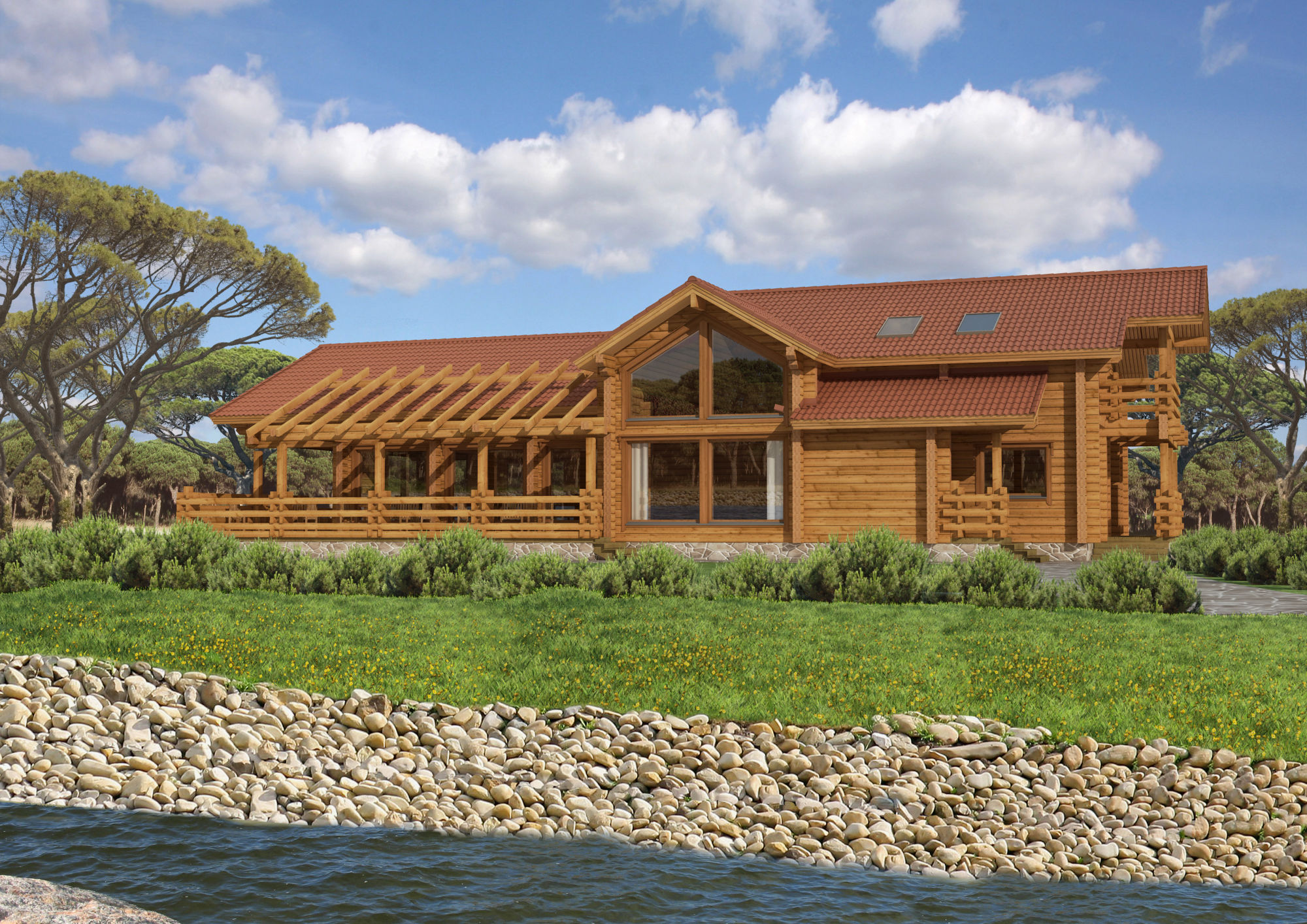 River Clubhouse - Log Building / Kontio